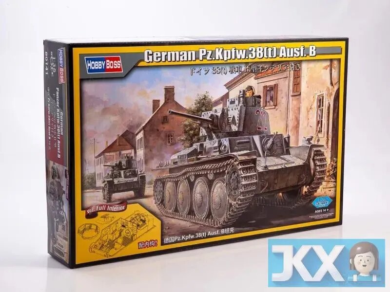 Сборная модель German Pz. Kpfw.38(t) Ausf. B w/. Full Interior, масштаб 1/35,
