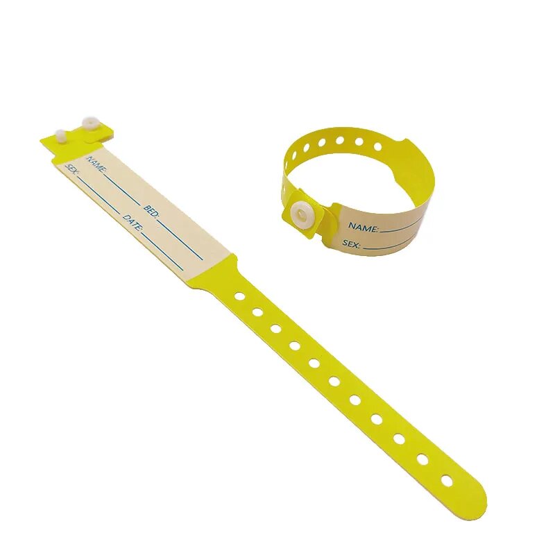 Мягкие медицинские браслеты из ПВХ, 100 шт. 18mm(Child Size), Yellow