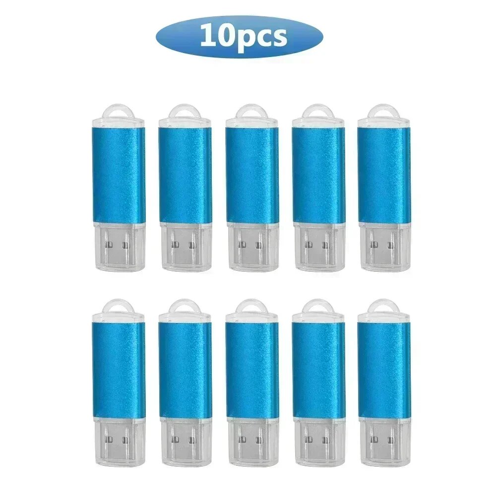 KAWEIDA USB 2.0 флэш-накопитель металлический 8/16/32/64/128 ГБ 4GBX10PCS, Синий, Blue