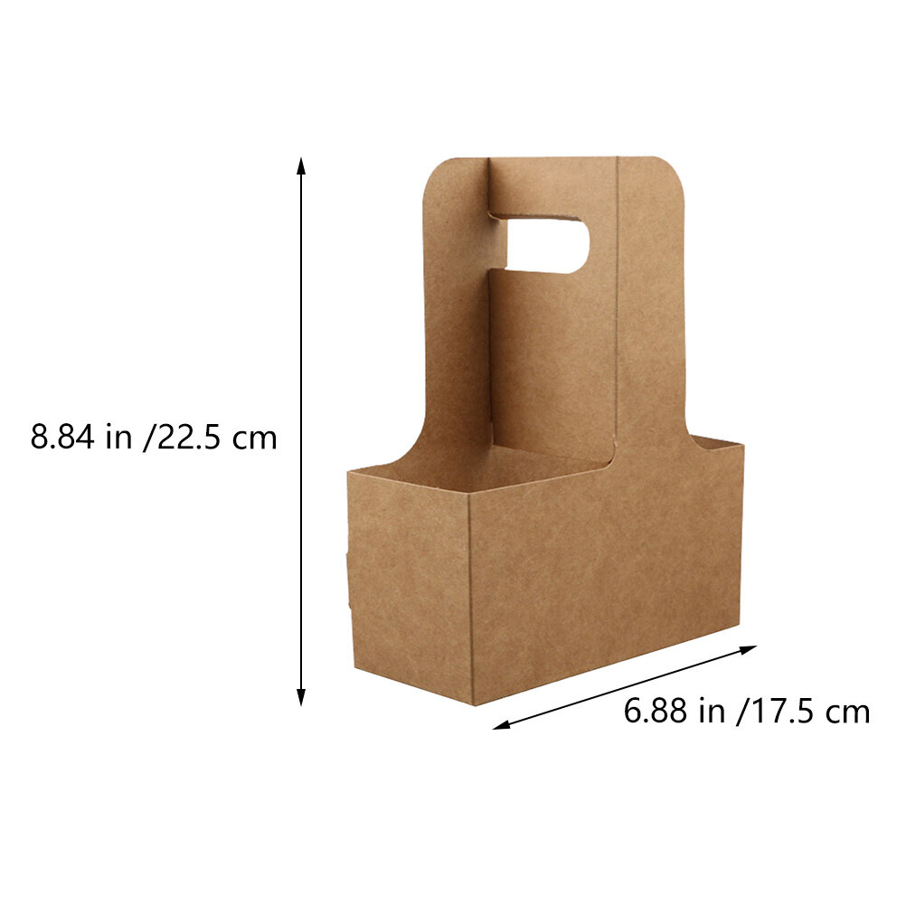 Держатель Для Чашек Из Крафт Бумаги На 6 Штук Размер 22 5x17 5cm Подходит Для Ежедневного Использования