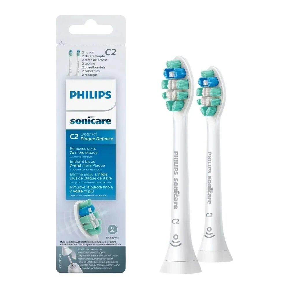PHILIPS Сменная насадка для зубной щетки Sonicare Optimal Plaque Defence с 2 зарядными устройствами , белый - HX9022/10