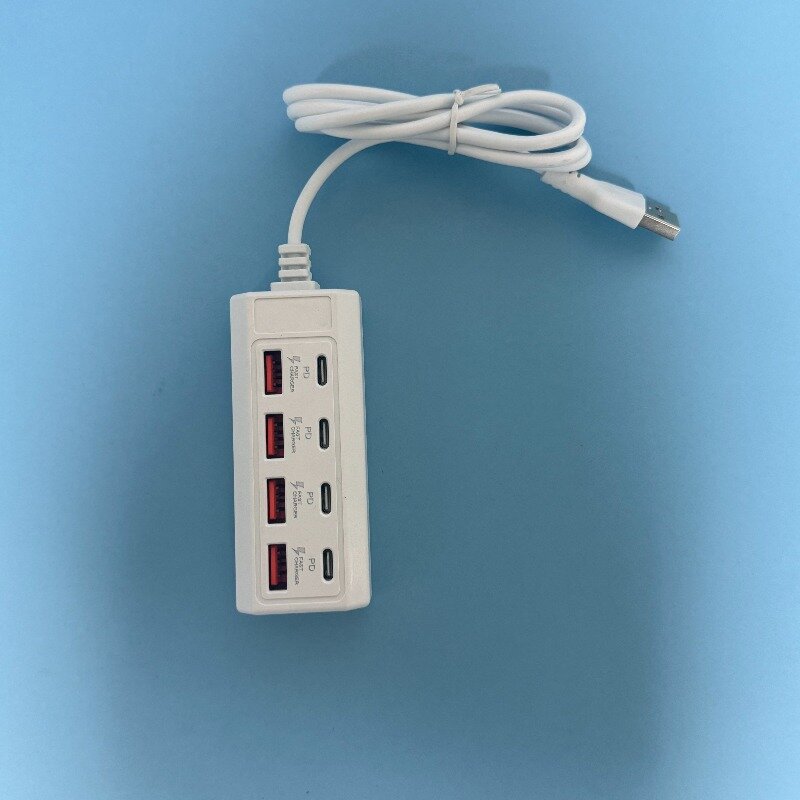 8-портовый USB-хаб с 4 портами USB 3.0 и 4 портами PD, мощность 25 Вт, Plug and Play, высокая скорость передачи данных, совместим с телефонами, наушниками и USB-C устройствами