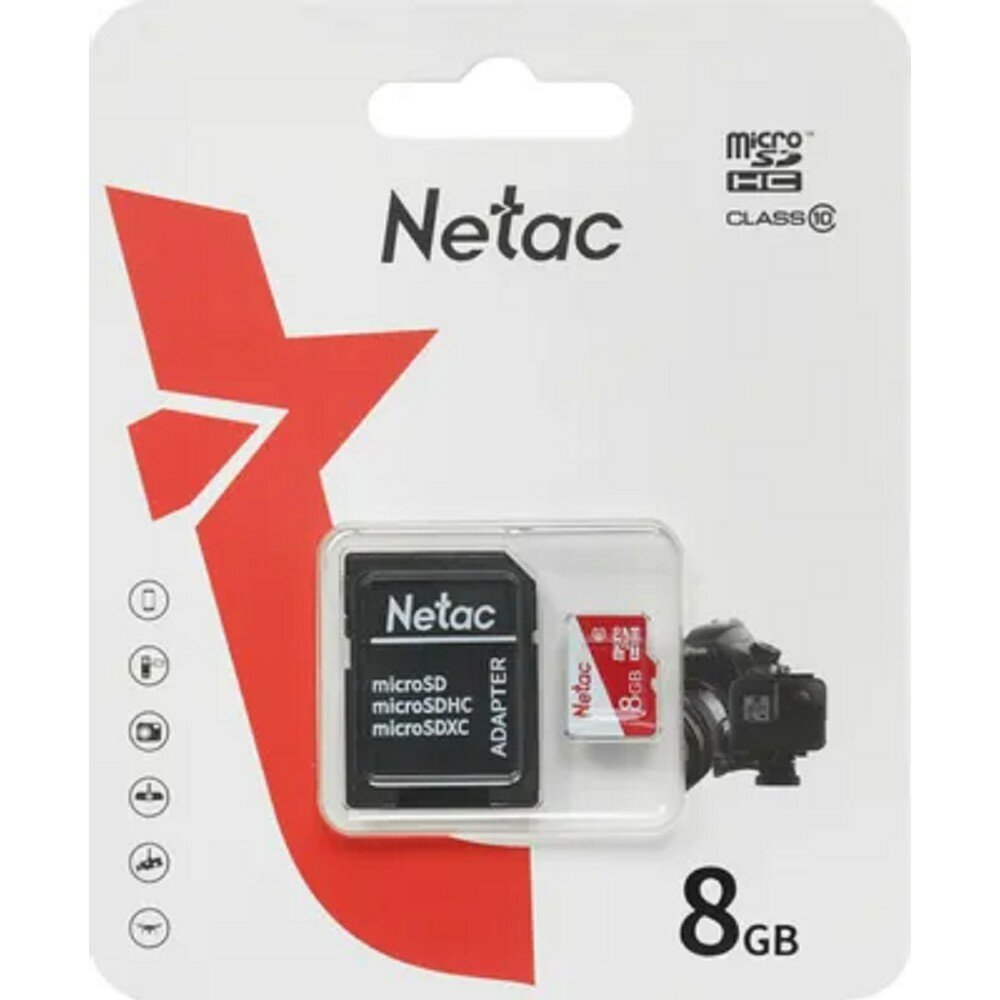 Карта памяти Netac NT02P500ECO-008G-R 8 ГБ
