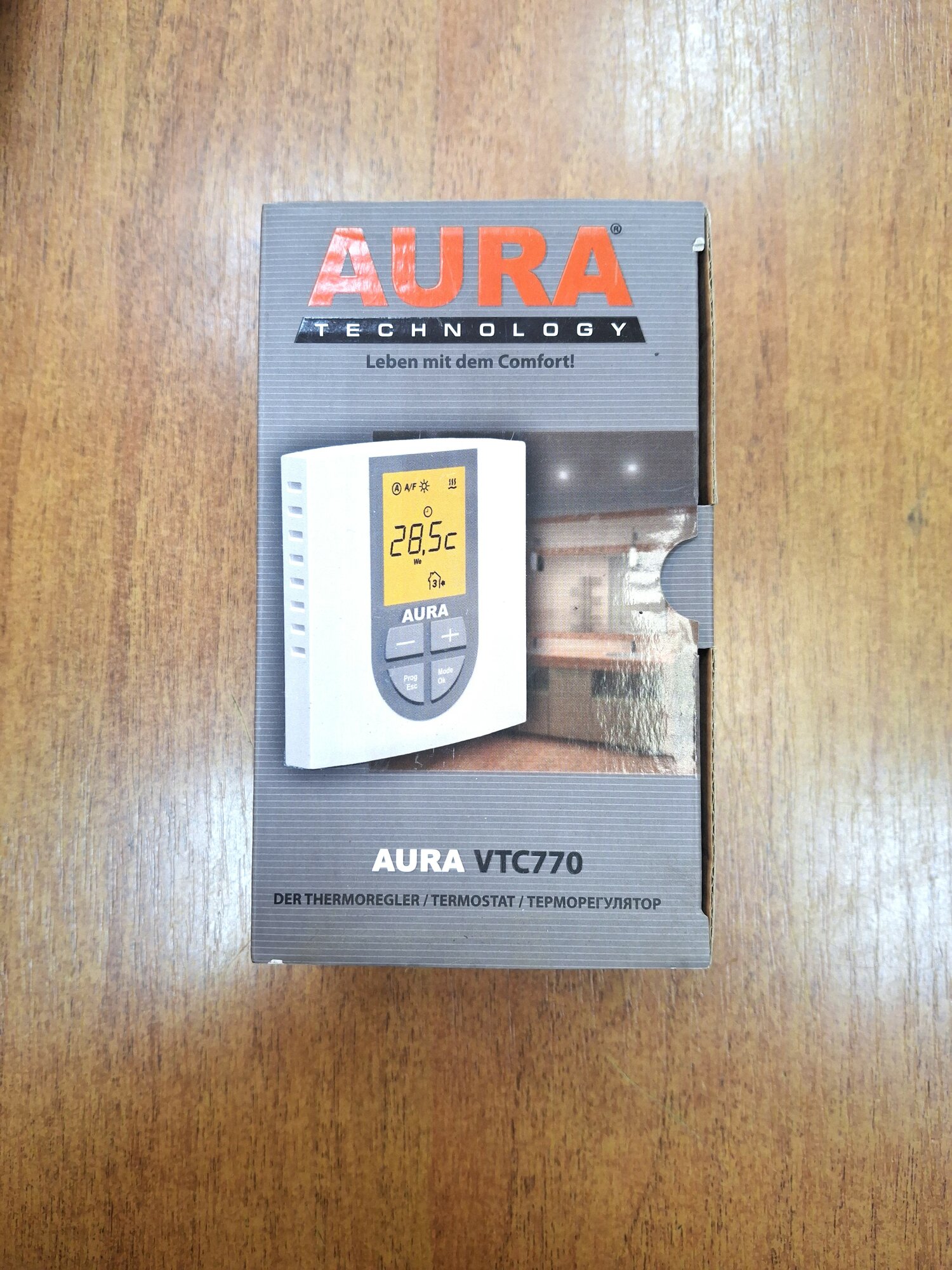 Терморегулятор электронный AURA VTC 770 с ЖК-экраном для теплого пола