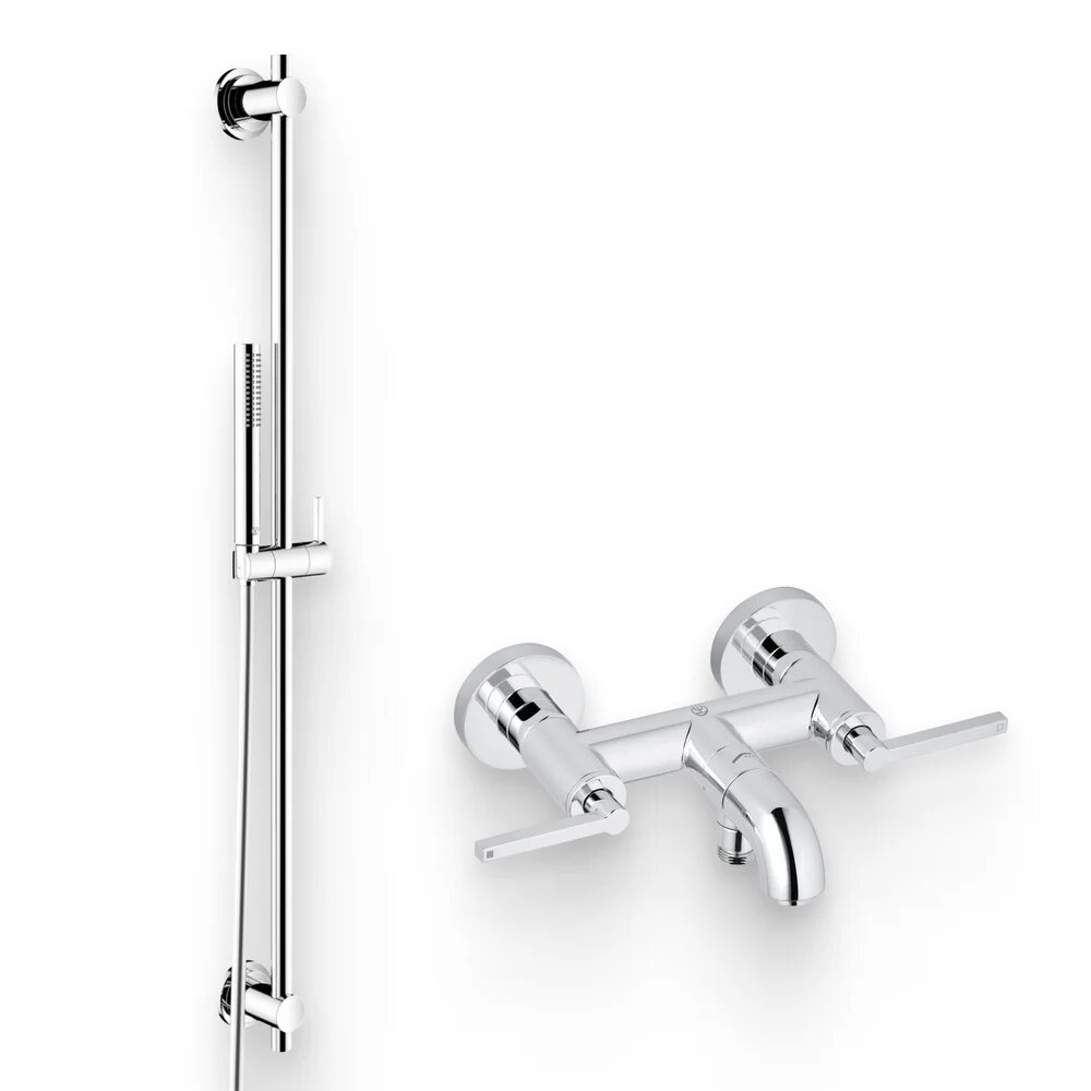 Душевой комплект Смеситель Kludi Nova Fonte Puristic 205400515 хром / Гарнитур Classic 2084005-25