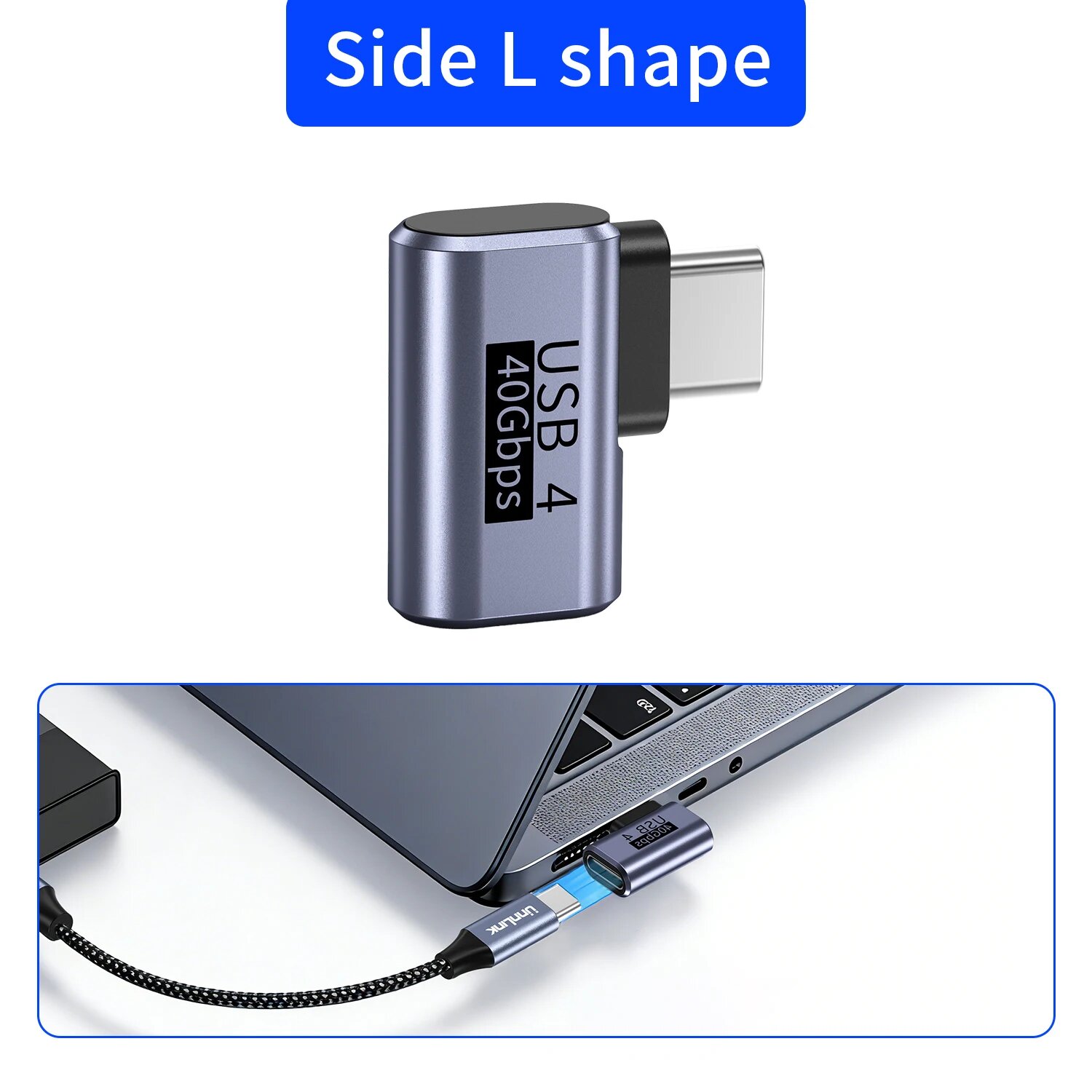 Unnlink адаптер USB-C 40 Гбит/с 8K 240Вт 90°