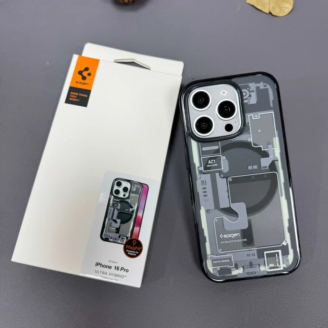 Чехол Spigen Ultra Hybrid Zero One MagFit для iPhone 16, 15, 14, 13, 12, Айфон 16 Про Макс, black