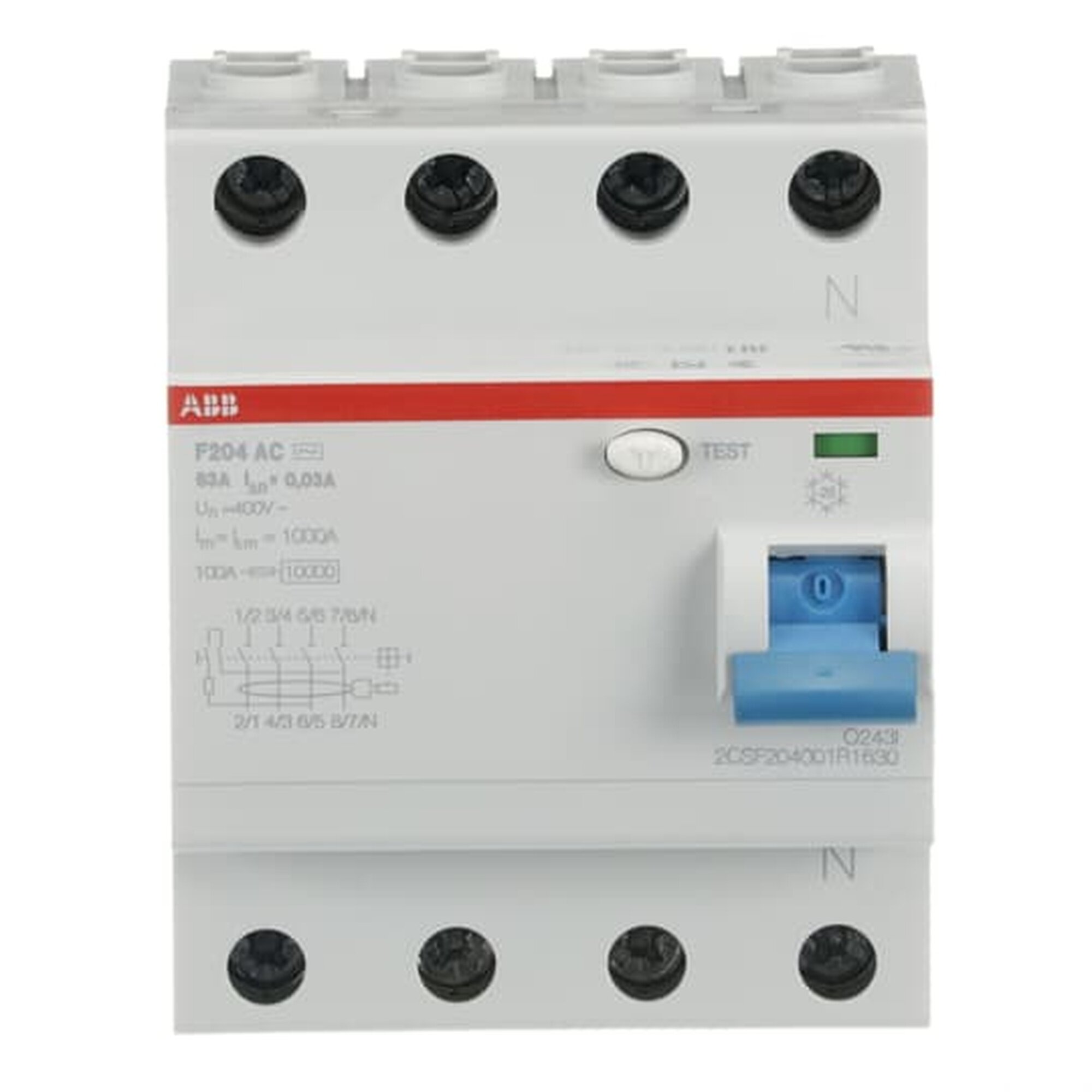 Выключатель дифференциальный УЗО ABB 4P F204AC-63/30mA 2CSF204001R1630