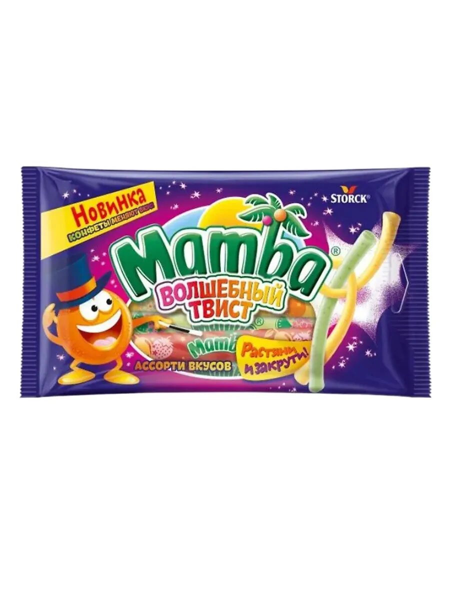 Mamba Конфеты жевательные волшебный твист, 70 г