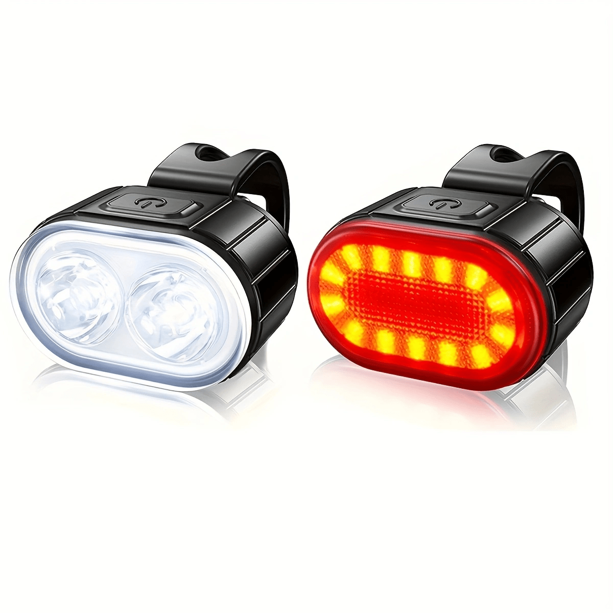 Комплект из двух фар: передняя и задняя, светодиодное освещение, USB-зарядка, для велосипеда, рыбалки, аварийного освещения, 2 шт.