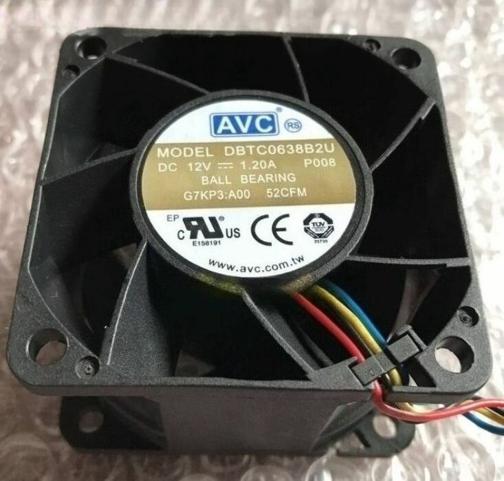 AVC DB06038B12L 6CM 6038 12V 1.28A 3 провода вентилятор щетки -