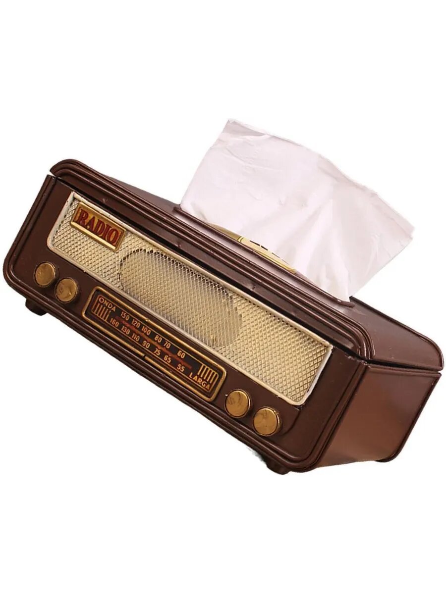 Vintage radio tissue box paper holder