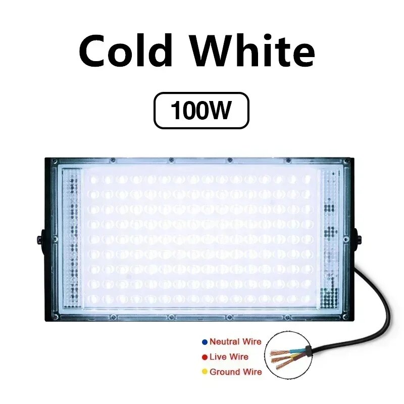 LED Фитолампа Grow Light 220В 50Вт/100Вт Белый, 100W No Plug CW