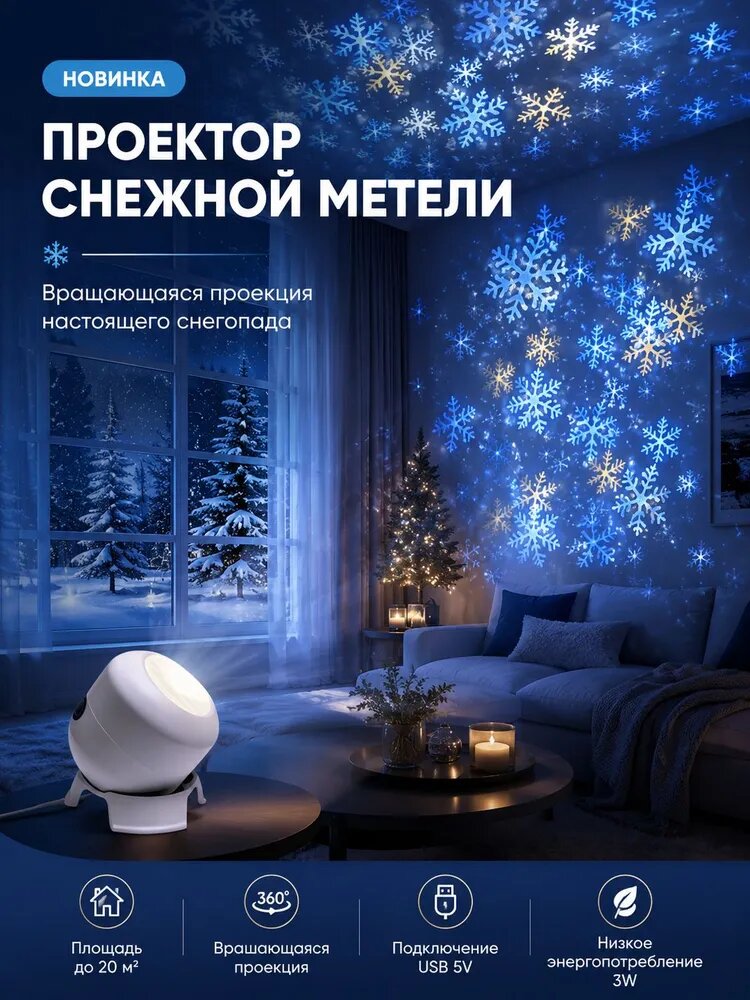 Гобо-проектор, белый, синий
