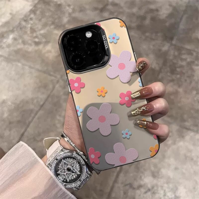 Чехол на Айфон 12/12 Про / iPhone 12/12 Pro черный Цветы силиконовый удароПрочный