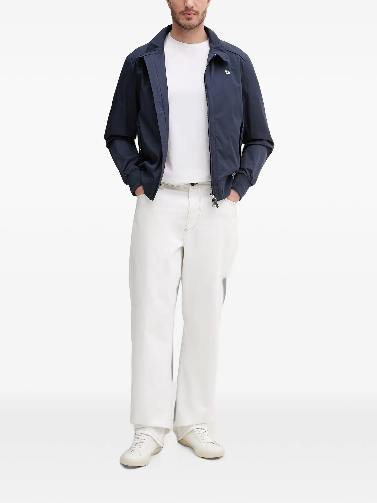 Куртка HACKETT London Logo-embroidered zip-up jacket, размер 48 — фото 1