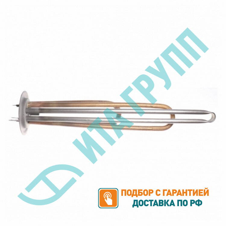 ТЭН 1000Вт (250Вт/750Вт) RF для водонагревателя Elsotherm Flat CV, AV, Termolux, под анод М6, 20109