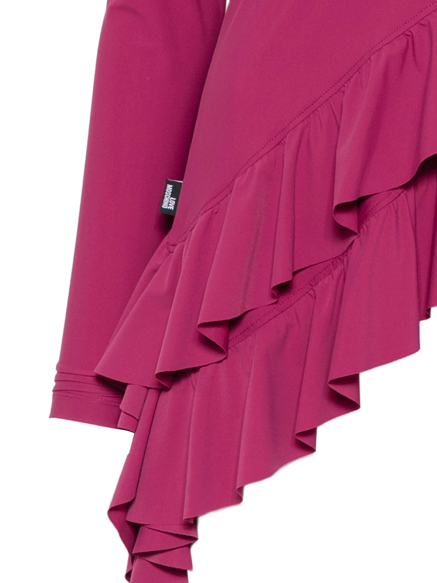 Топ LOVE MOSCHINO One-shoulder ruffled top, размер 42, фиолетовый — фото 1