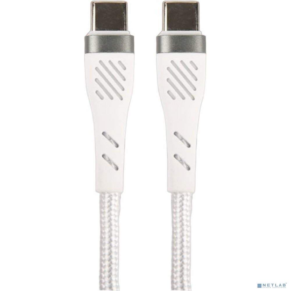 PERFEO Кабель USB C вилка - C вилка, 60W, белый, длина 1 м, POWER (C1104)