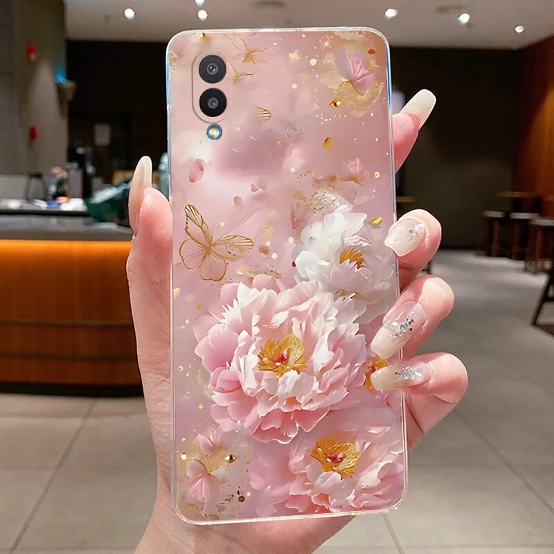 Чехол для телефона Samsung Galaxy A02 A02s M02 M02s Capa Flower Butterfly Coque TPU-TPU344, A02