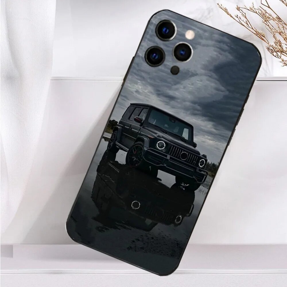 Cool Car M-Mercedes-s G Phone Case For iPhone 16,15,14,13,12,11 Plus, Pro Max, XS, X, XR, SE, Mini,8,7 Soft Silicone Black Cover