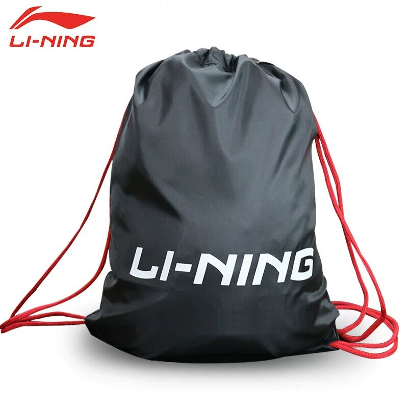 Li-Ning Спортивный Классический Двухрюкавный Мешок с Тягой для Баскетбола и Волейбола, Черный, Легкий и Прочный