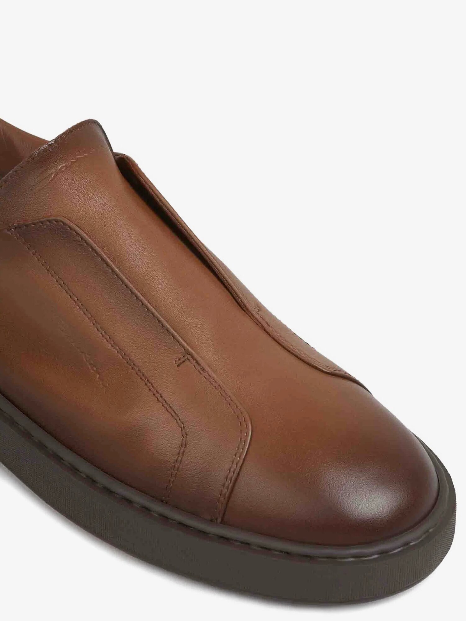 Кроссовки Santoni Pull-tab trainers, размер 40.5, коричневый/серый/оранжевый — фото 1