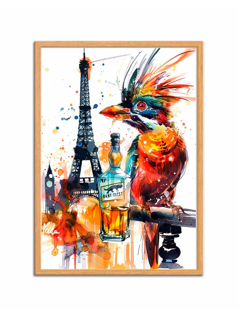 Коял Берд пьет виски 1, Плакат 30x42см