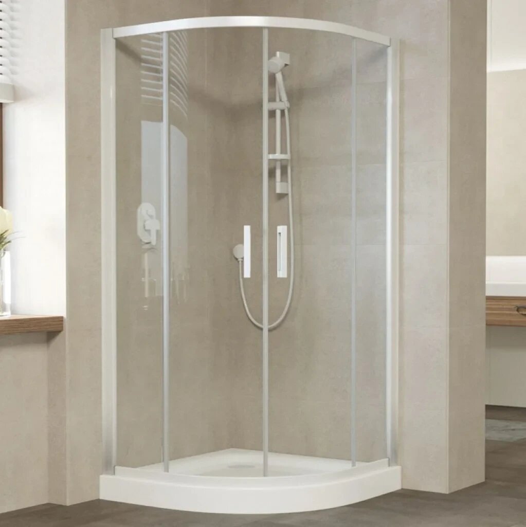 Душевой уголок Vegas Glass ZS 120 01 01 профиль белый, стекло прозрачное