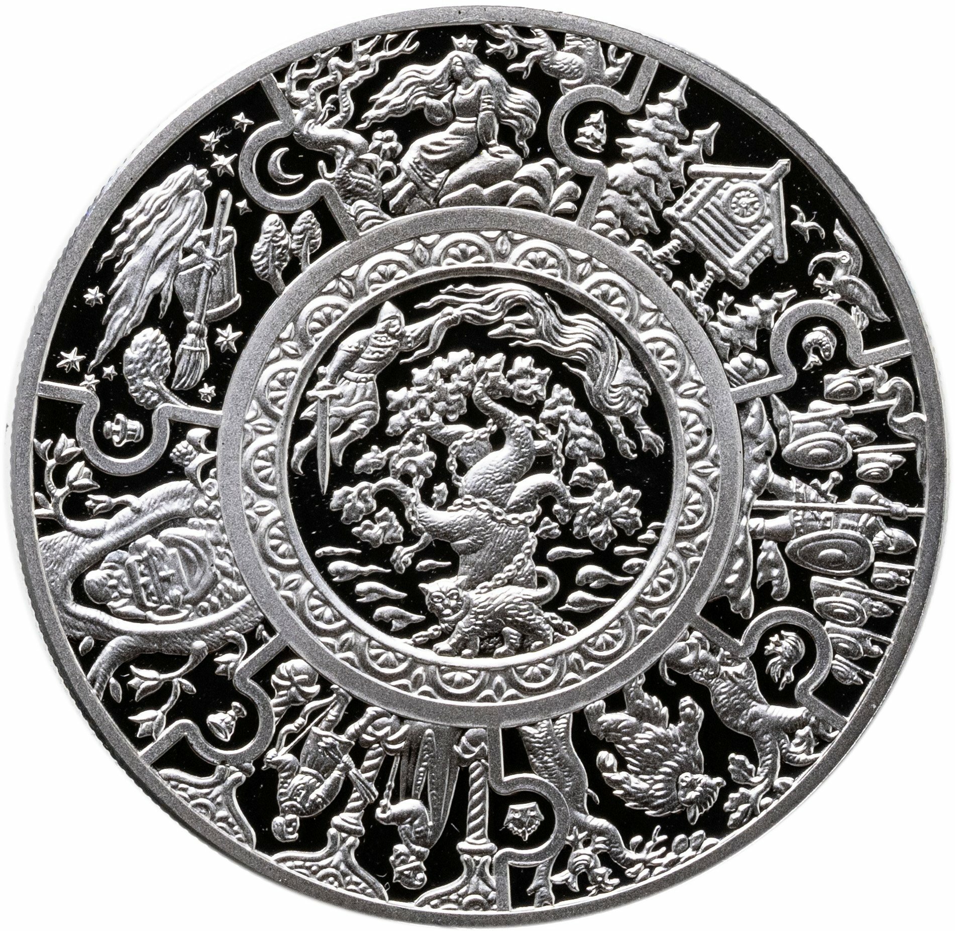 Либерия 5 долларов 2009 "Русские сказки", Серебро 999, в сохранности Proof
