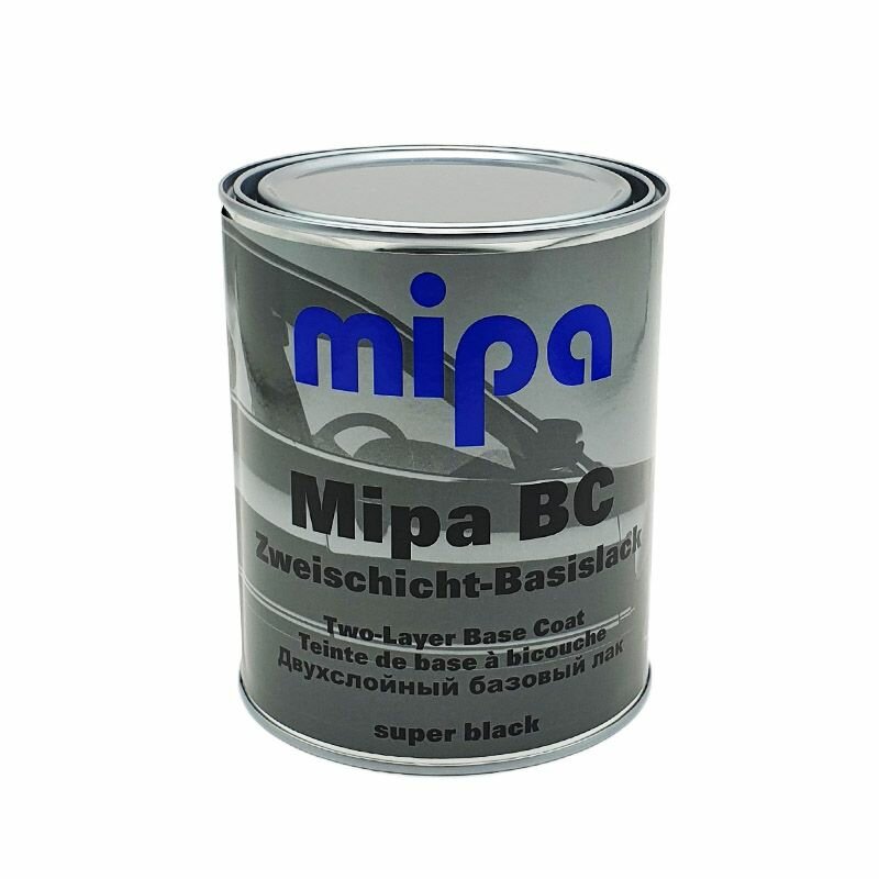MIPA BC Super black автоэмаль - базовая краска, супер черная, 1 литр