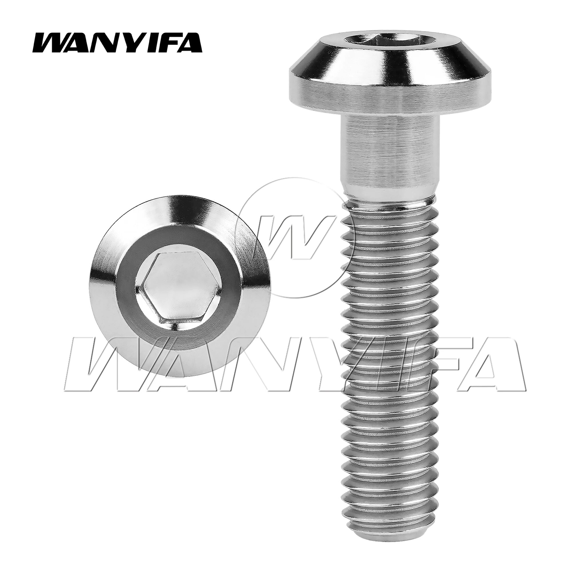 Wanyifa титановые болты M6/M8x12 15-40 мм M6, Серебряный, Titanium, 20mm