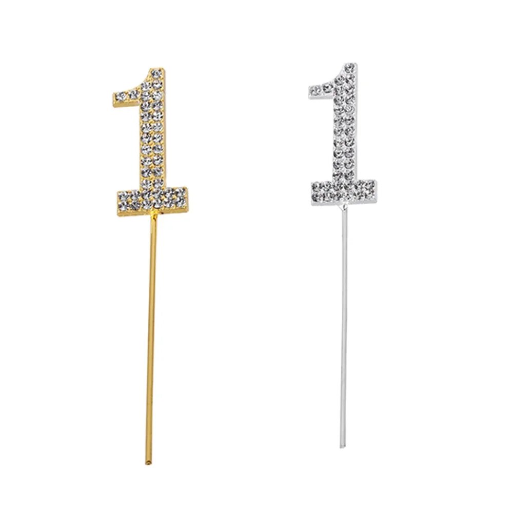 Топпер для торта "0-9", серебряный/золотой Silver, 1