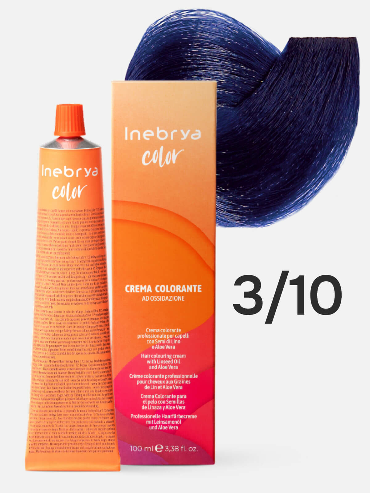 Крем - краска для волос профессиональная Inebrya Color Professional 3/10 Темный каштановый Индиго, 100 мл