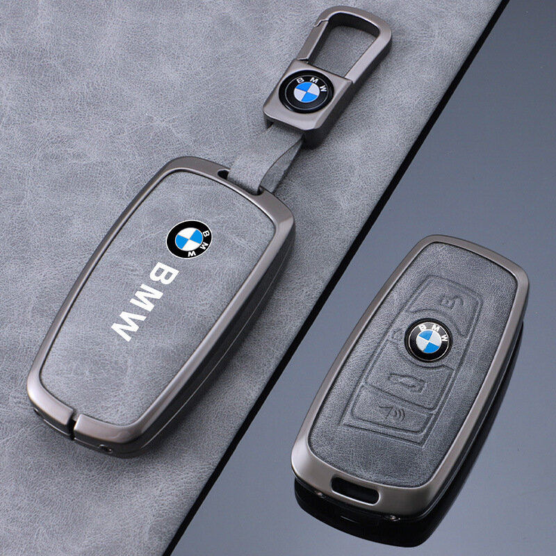 Чехол для ключа BMW для 3, 5 серий, X3, X4, X5 — 4-кнопочный узор в форме рога одинарная оболочка