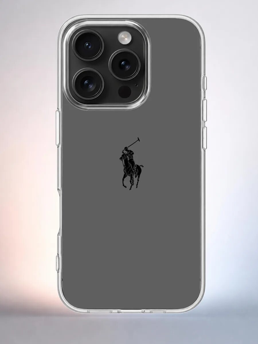 Чехол iPhone 15 Pro поло ральф лорен силиконовый прозрачный
