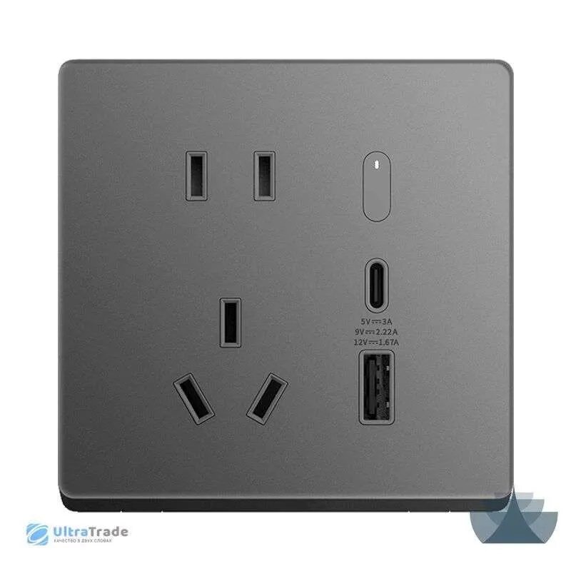 Умная розетка Xiaomi Smart Wall Socket Pro Space Gray (XMZNC01LM)