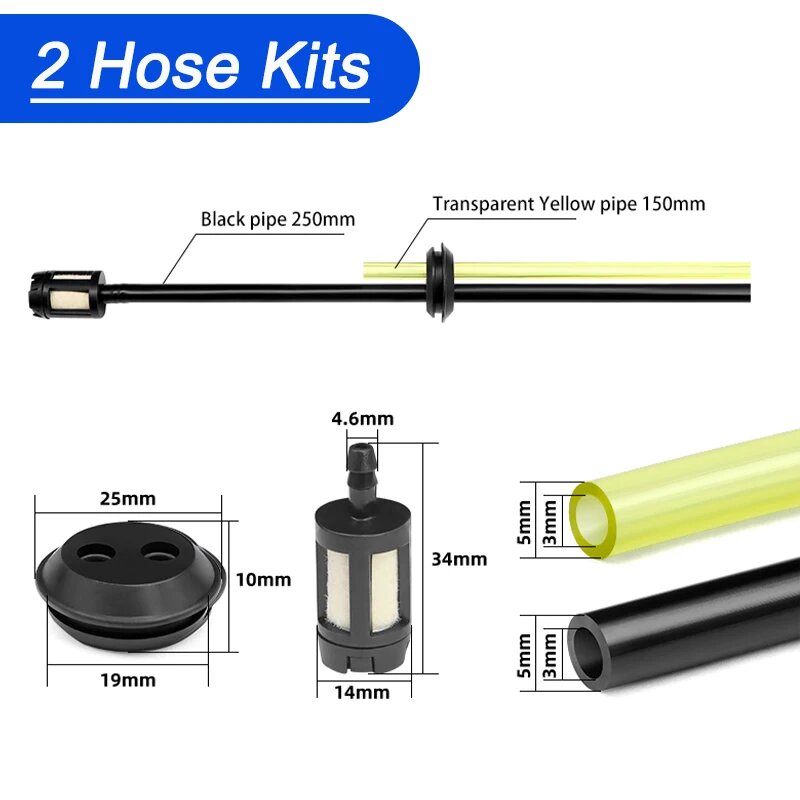 Комплект топливных фильтров для садовой техники (1 шт.) 1 Piece, 2 Hose Kits