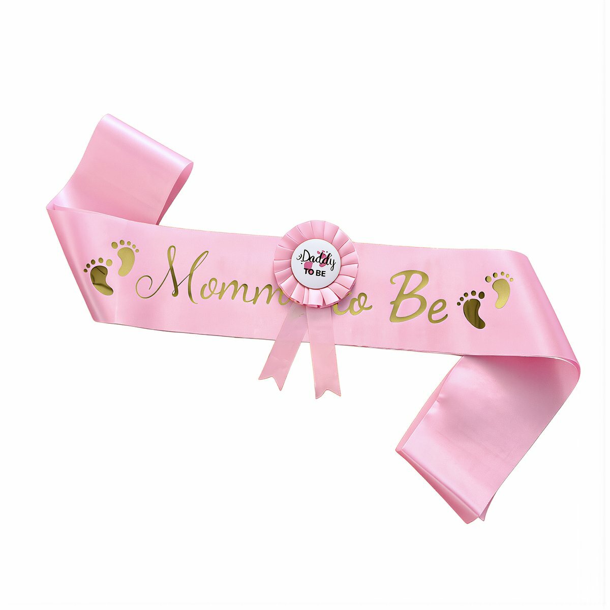 Лента для будущей мамы Mommy to Be с значком Daddy to Be, набор для праздника беби шауэр дома, Лента с надписью mommy to be розового цвета + значок