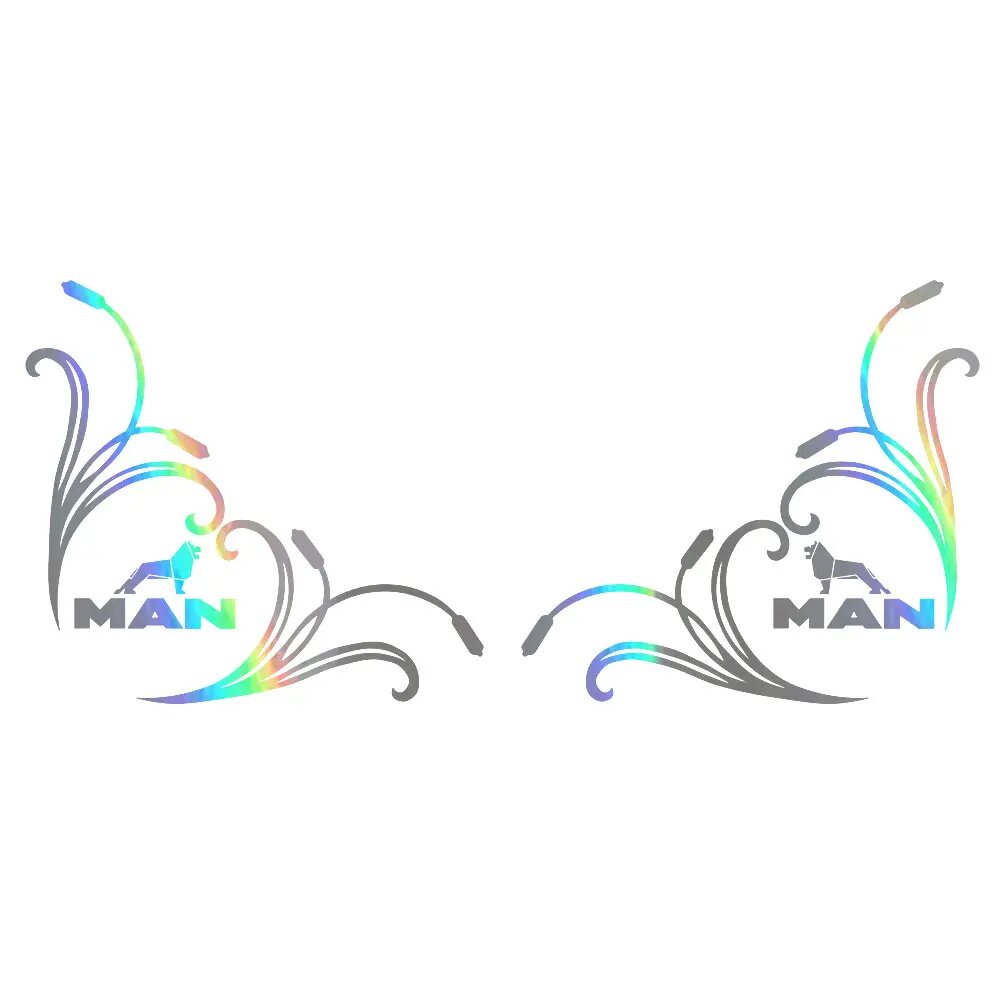 Наклейки на окна грузовиков MAN (2 шт.), наклейки на грузовики, TGA TGS TGX Laser Silver