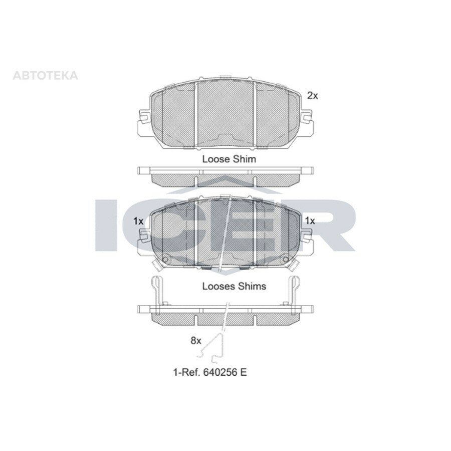 Колодки тормозные дисковые ICER 182322 передн, H DA: CR-V V, 16-