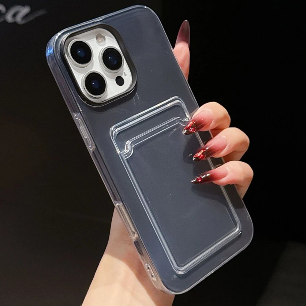 Funda для iPhone 17 Pro Max 2in1 Jelly Candy Card Slot Holder Чехол для телефона iPhone 16 15 14 Plus 13 12 11 Pro Max Мягкий чехол