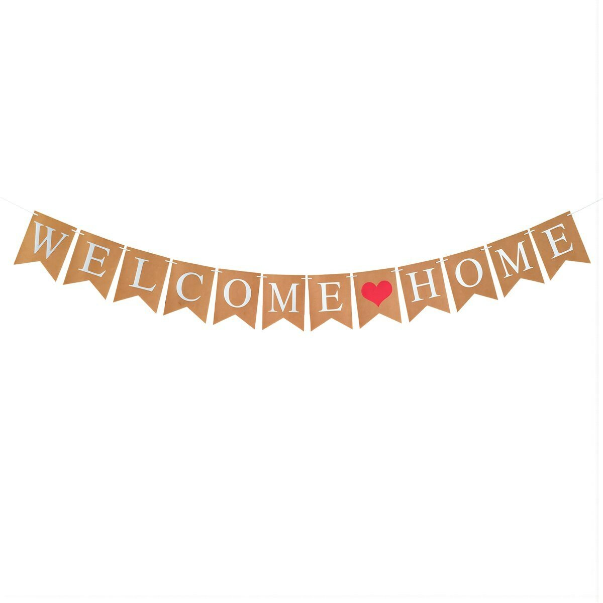 Материал из крафт бумаги баннер Welcome Home для декора вечеринки новоселья семейного торжества