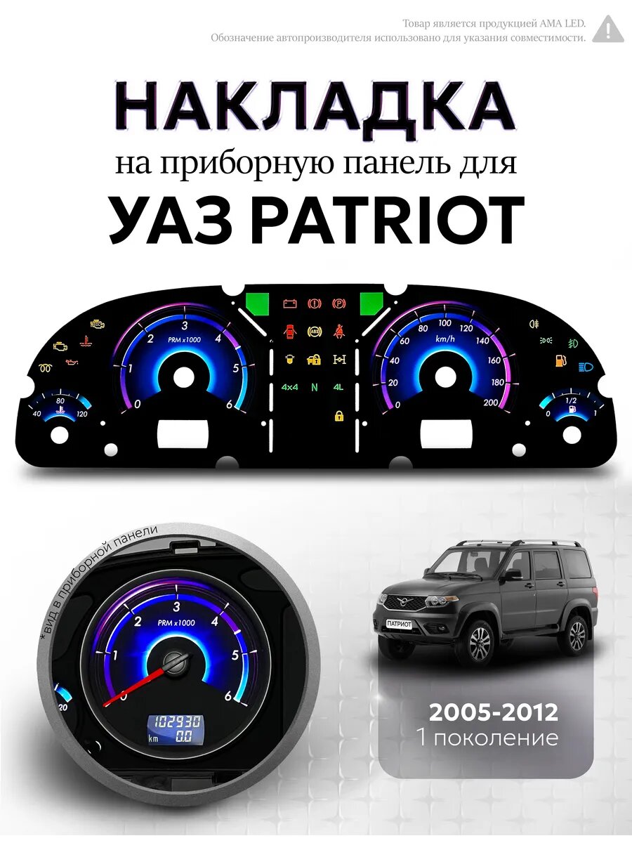 Тюнинг Шкалы, Накладка на щиток приборов для УАЗ патриот