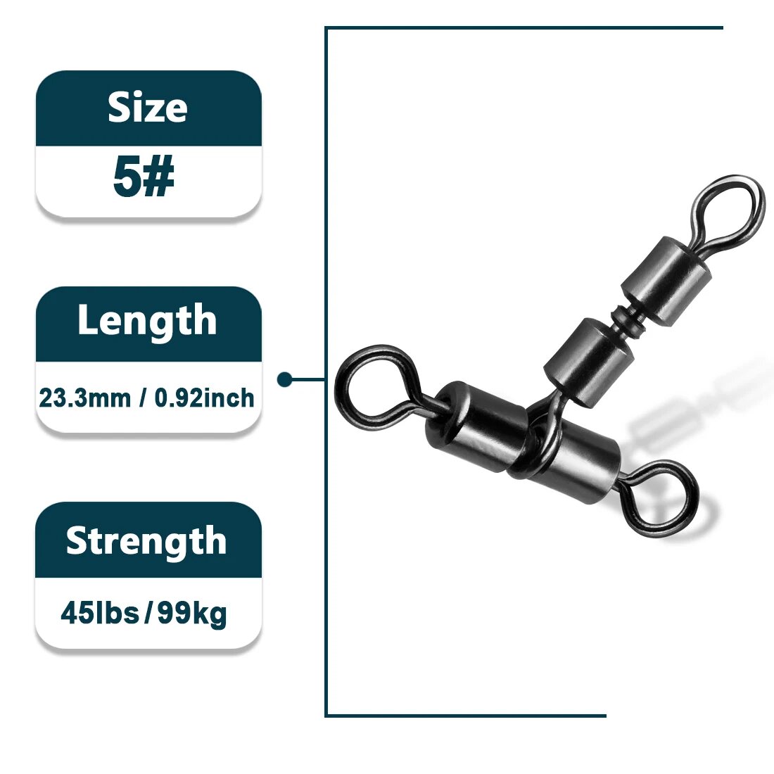9KM DWLIFE Тройные рыболовные вертлюги из меди и нержавеющей стали 30 Pcs, Size-5 23.3mm 99kg