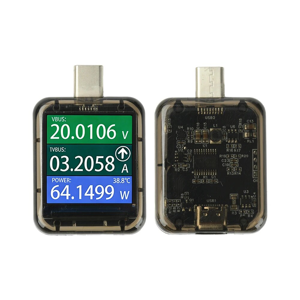 Aideepen Цифровой измеритель напряжения и тока USB Type-C
