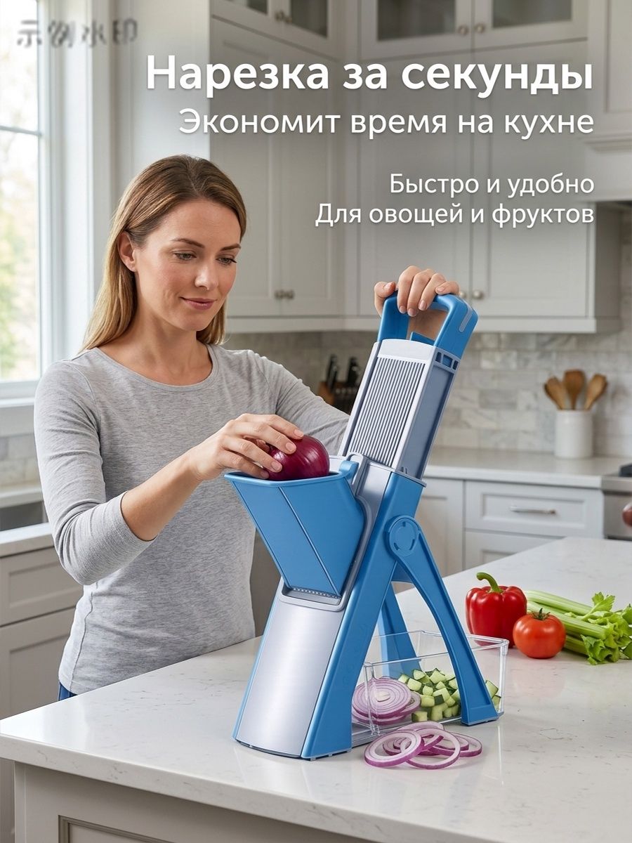 Фрукто-овощерезка, универсальная овощерезка с корпусом из полипропилена и нержавеющей стали — фото 1