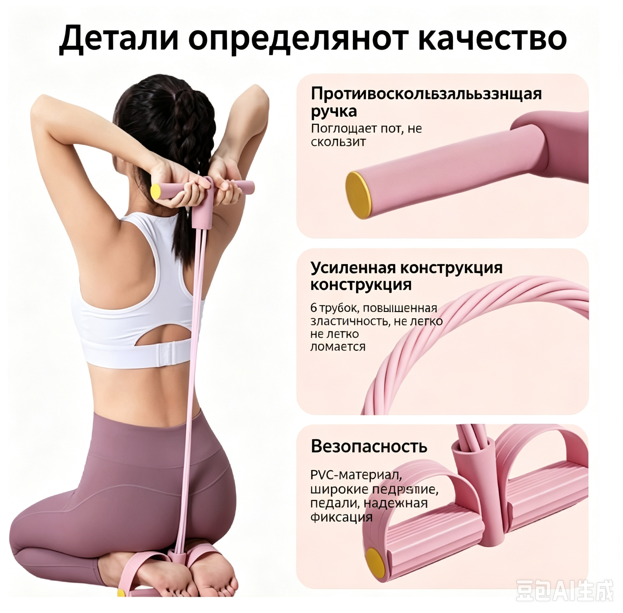 Эспандер фитнес с педалями (для всего тела), тренажер для пресса ног спины рук, домашние тренировки пилатес йога