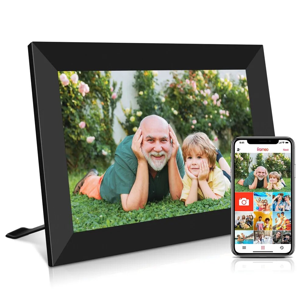 Облачная Wi-Fi фоторамка Frameo с кристаллами, 8/10 дюймов (20/25 см), 16 Гб, умный фотоальбом, работа при низких температурах