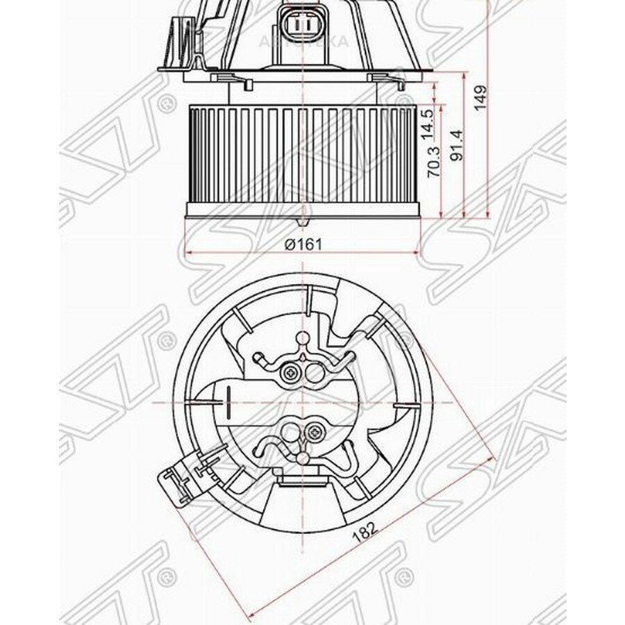 Мотор отопителя RENAULT LOGAN 05- салона SAT ST6001547487